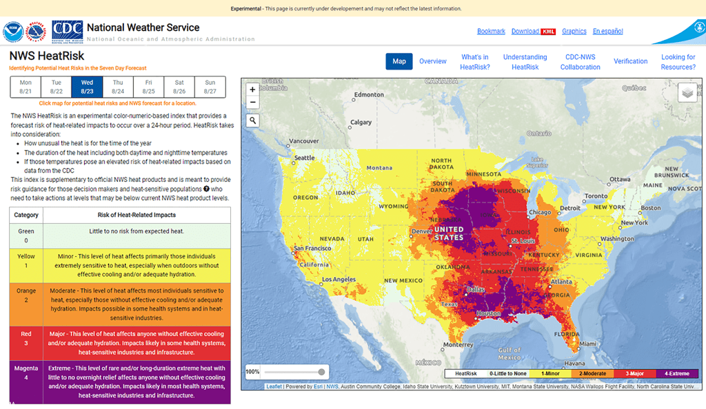 HeatRisk Map of US Sea Technology magazine